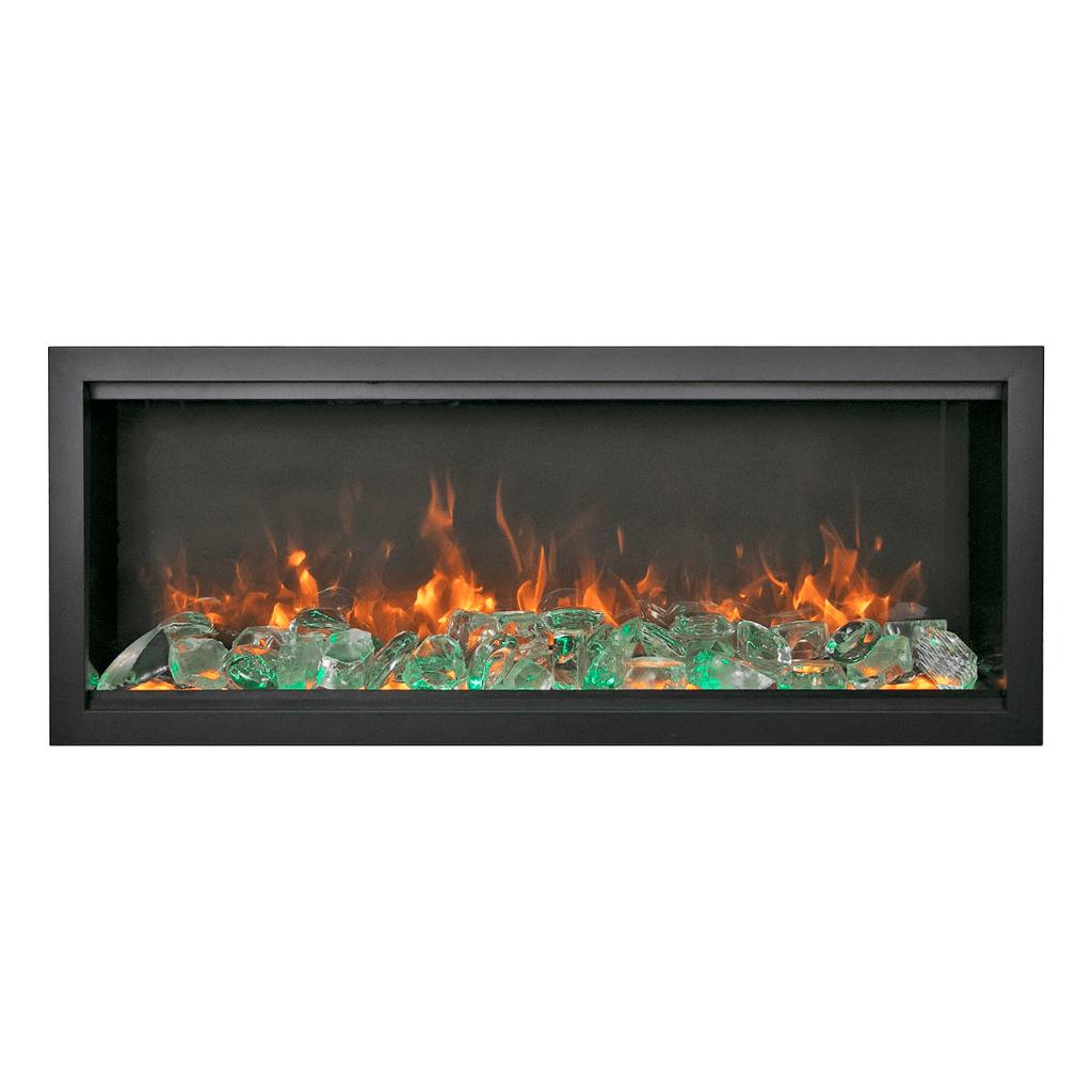 Amantii 50" Symmetry Bespoke Extra Tall Electric Indoor/Outdoor Firepl ...