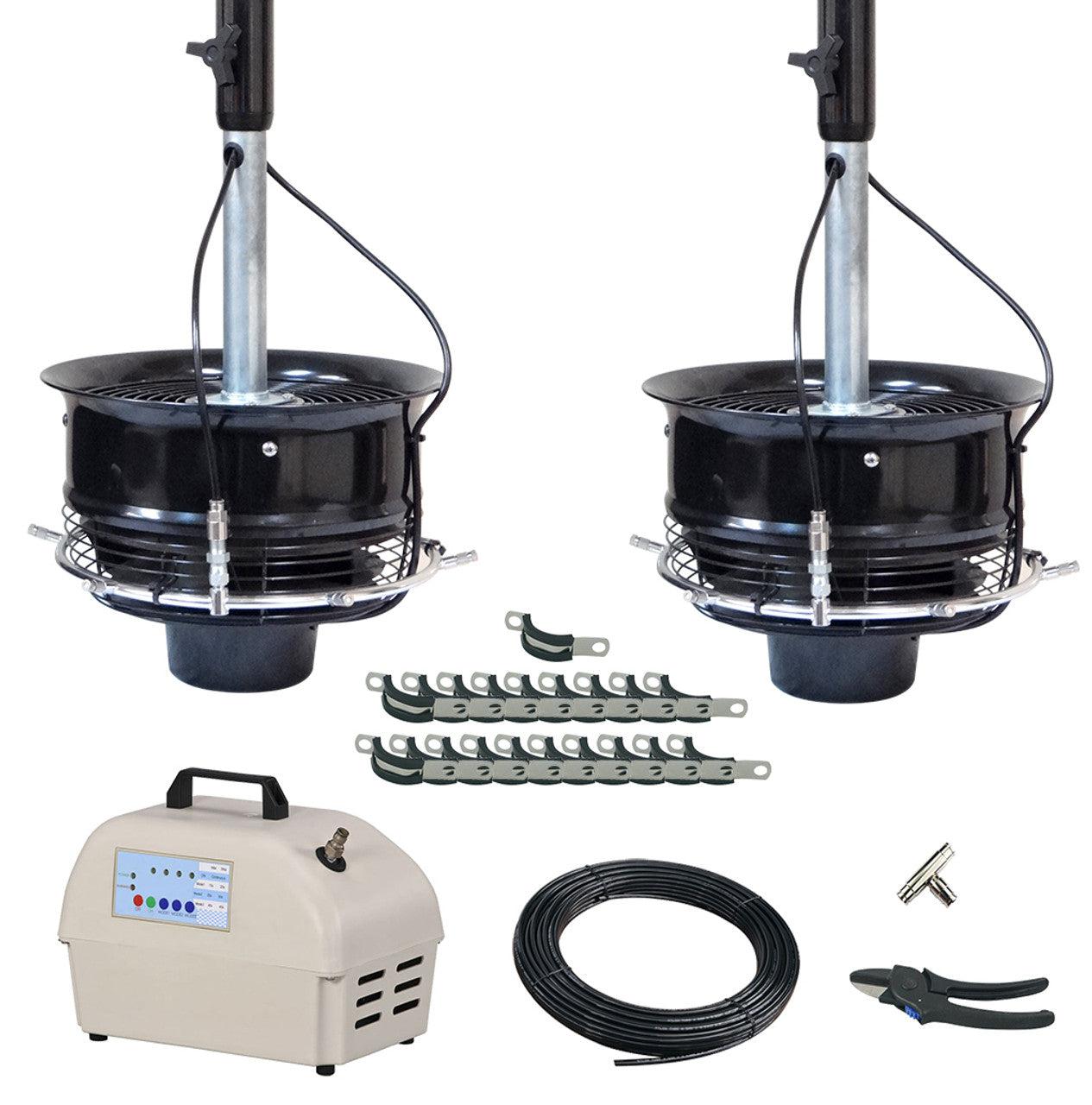 HydroMist 2 Ceiling Mount CentraMist Fans with 16 Nozzle Capacity Pump ...