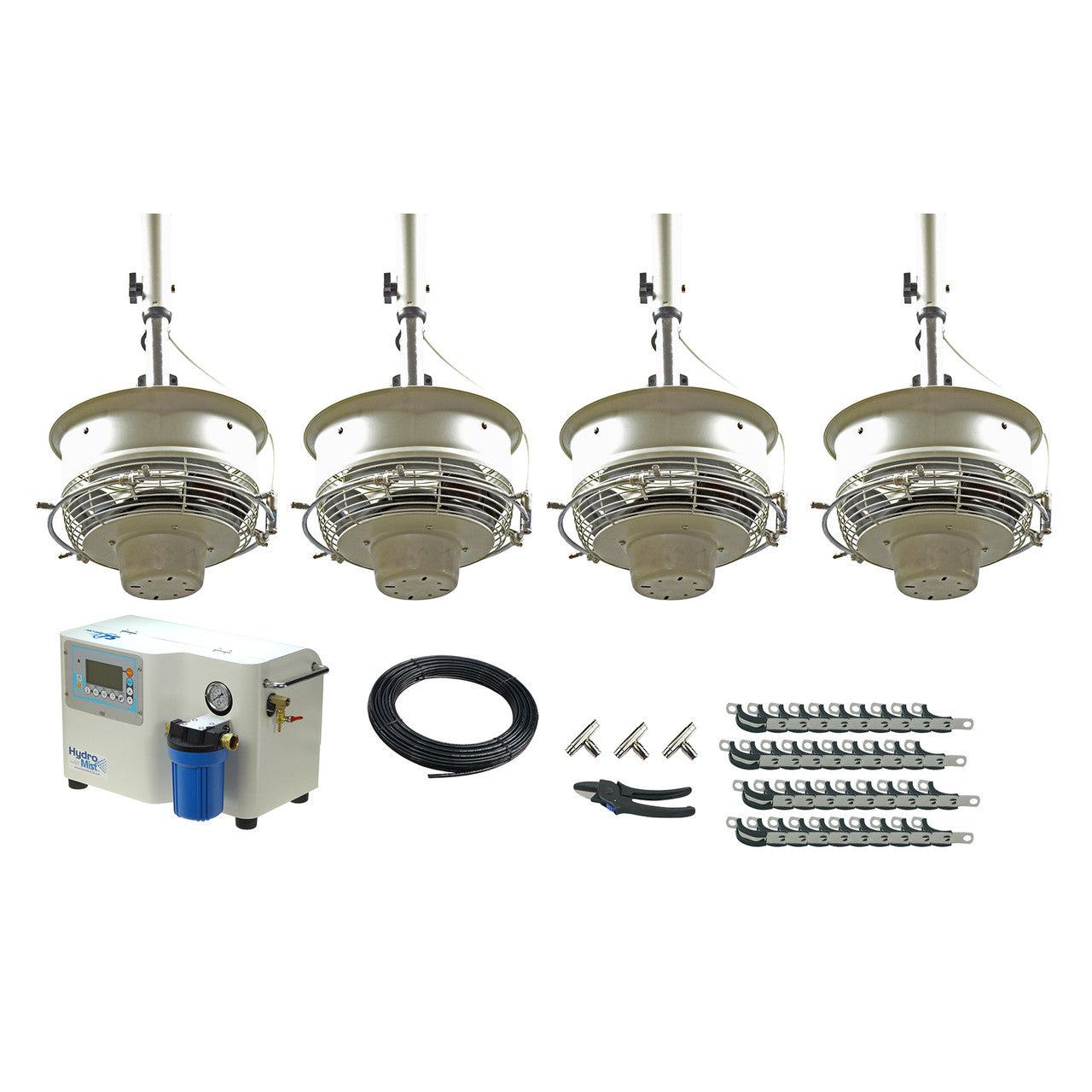 HydroMist 4 CentraMist Ceiling Mount Fans with Digi Pro Pump Package ...